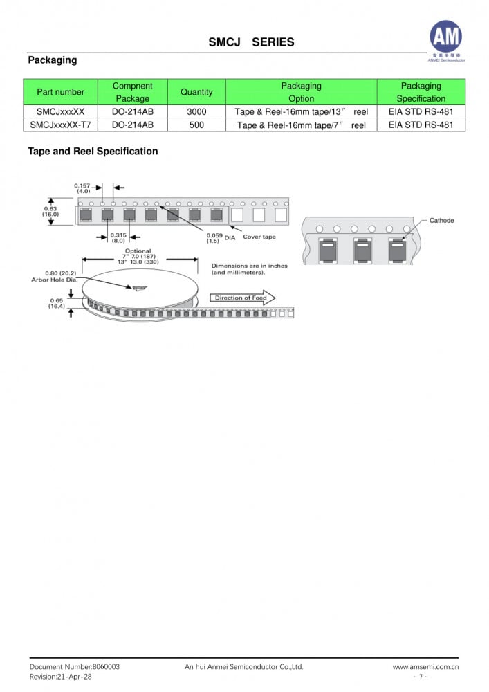 SMCJ transient voltage suppressor datasheet page 7