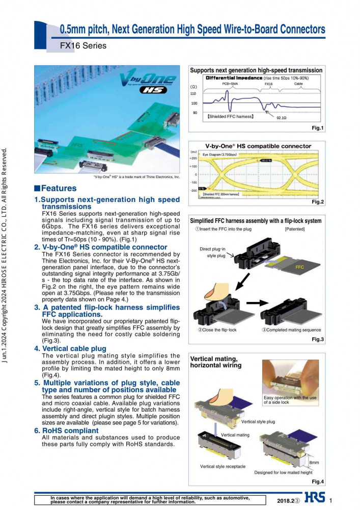 HRS FX16 series datasheet page 1