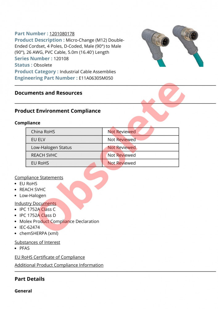 Product document image 1 for MOLEX 1201080178