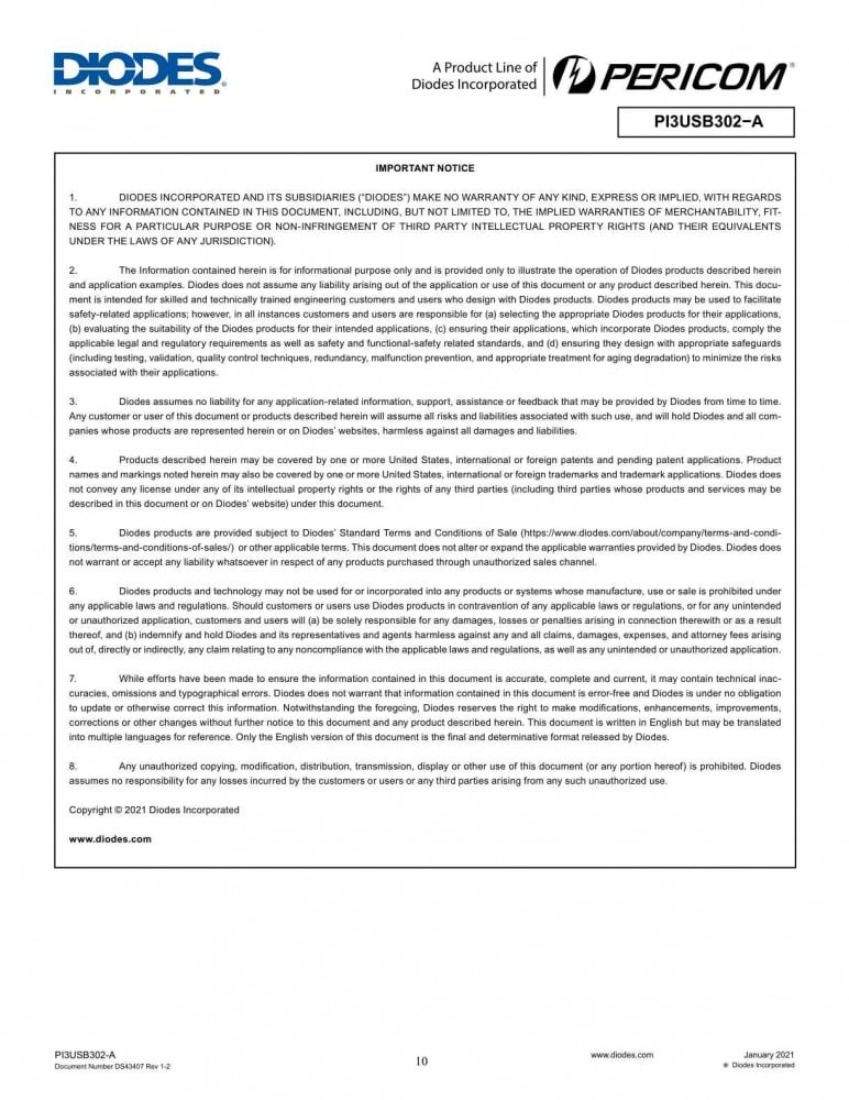 PI3USB302-A datasheet page 10