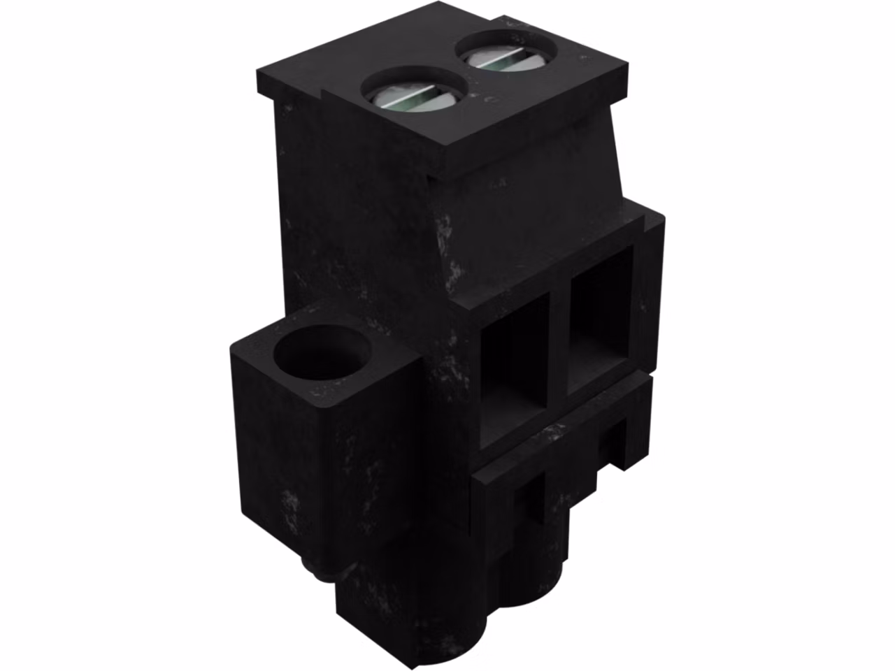 5.00mm Pitch Eurostyle Vertical Plug, with Retention Screws and Standard Imprinting, Rear Wire Entry, Gold (Au) Plated, Black, 2 Circuits for sale