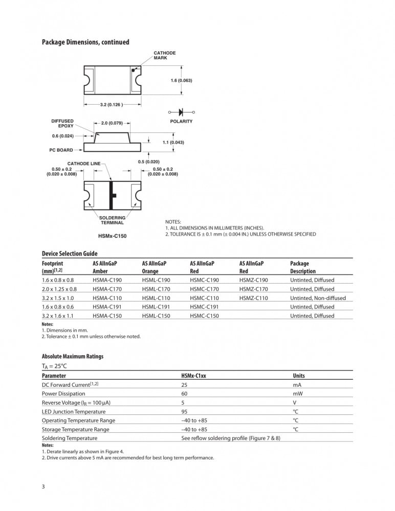 HSMA-C110 datasheet page 3
