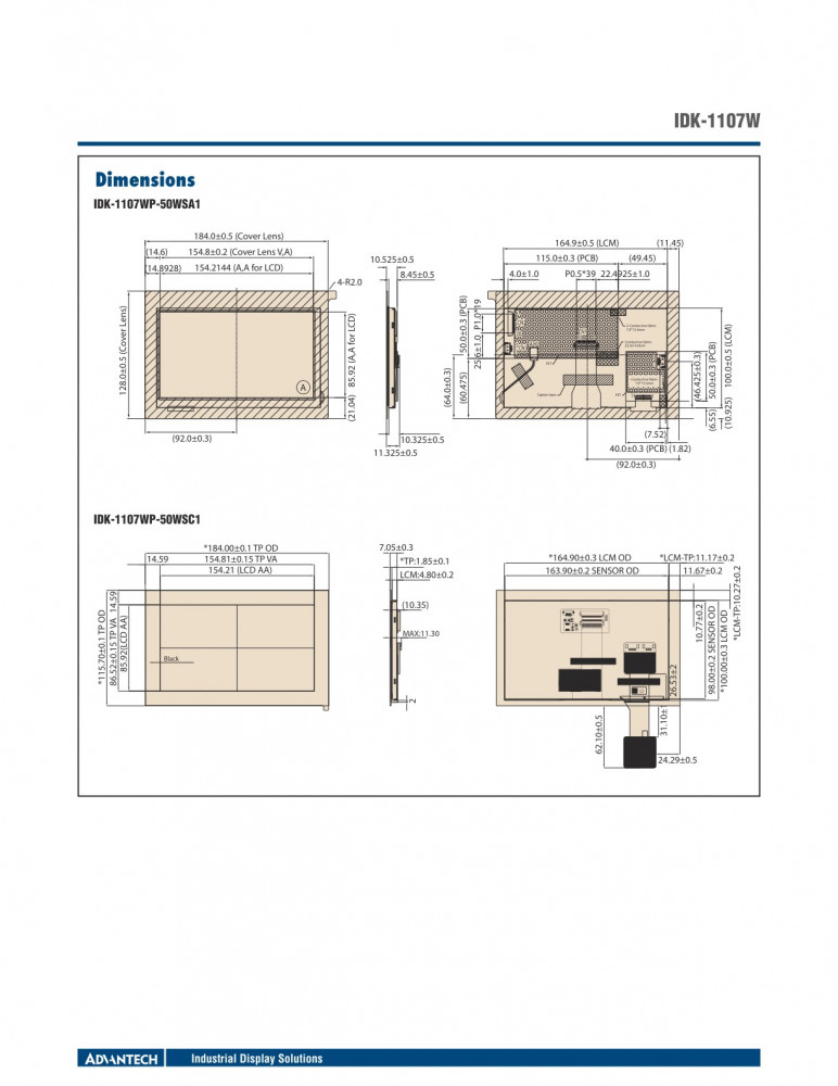 IDK-1107W product document, page 3