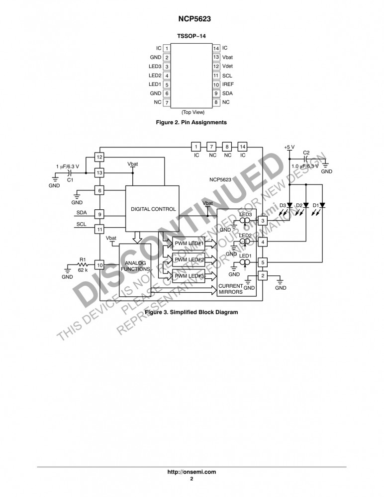 NCP5623 datasheet page 2