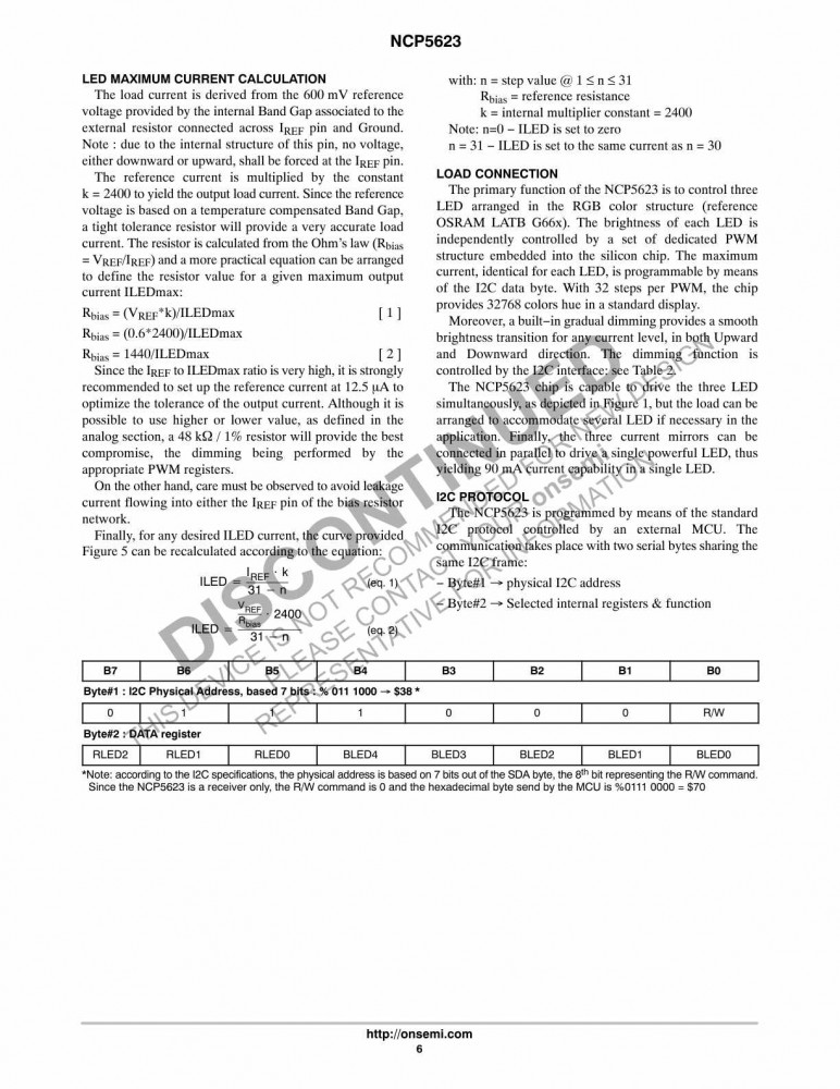 NCP5623 datasheet page 6