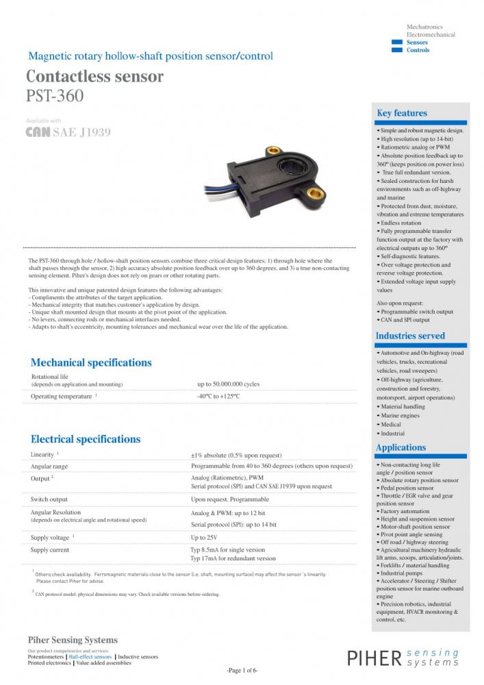 PST-360 technical document page 1