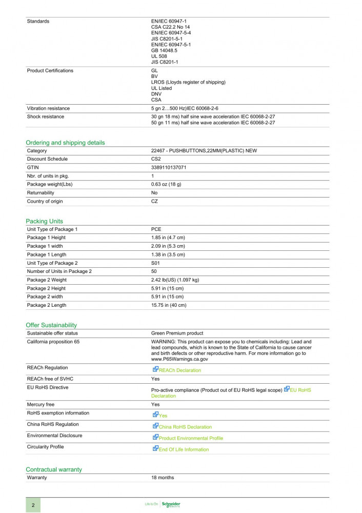 ZB5AW37 technical documentation page 2