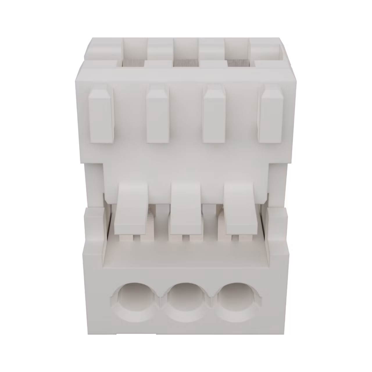 Appli-Mate RAST 2.5 IDT Housing, 2.50mm Pitch, Female, 3 Circuits, Beaded Terminal, All Position Keys, 1 Open and 1 Slotted Endwall, Green Color Stripe for sale