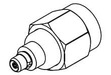SMA Jack-to-SMA Plug Adapter, Straight, Brass Body, Individual Bag, 50 Ohms