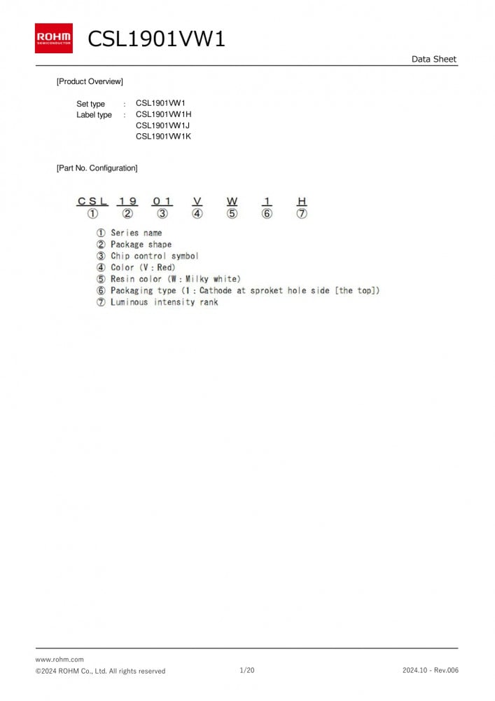 CSL1901VW1 datasheet page 1