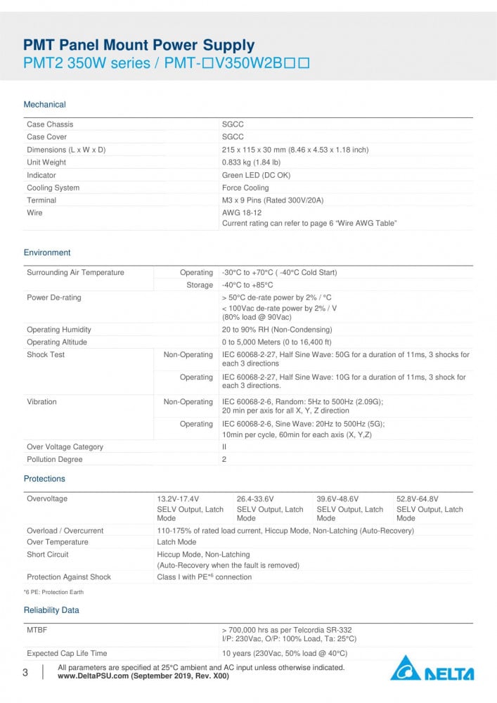 DELTA PMT2 datasheet page 3