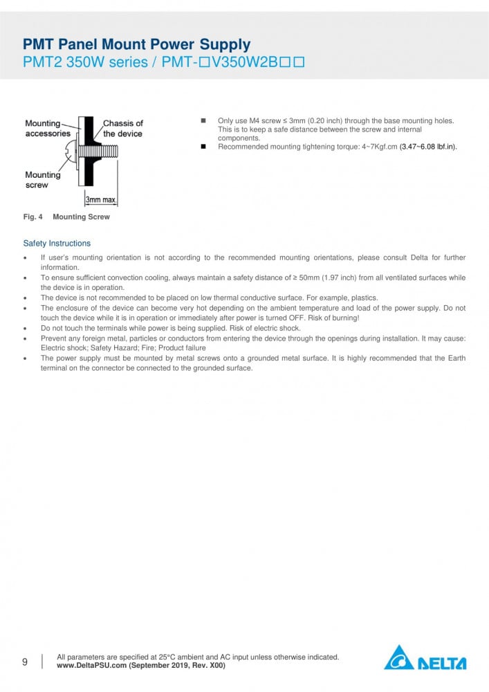 DELTA PMT2 datasheet page 9