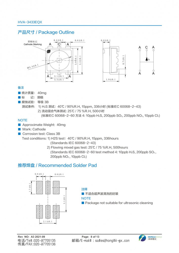 HVA-3433EQX datasheet page 8