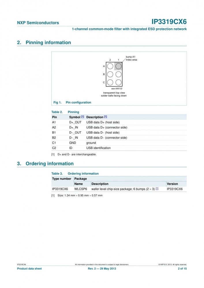 IP3319CX6 datasheet page 3