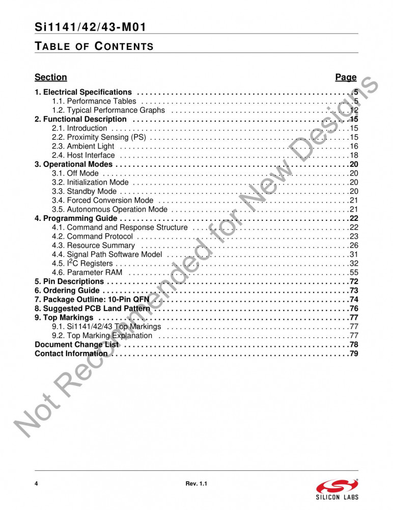 SI1143-M01 documentation page 4