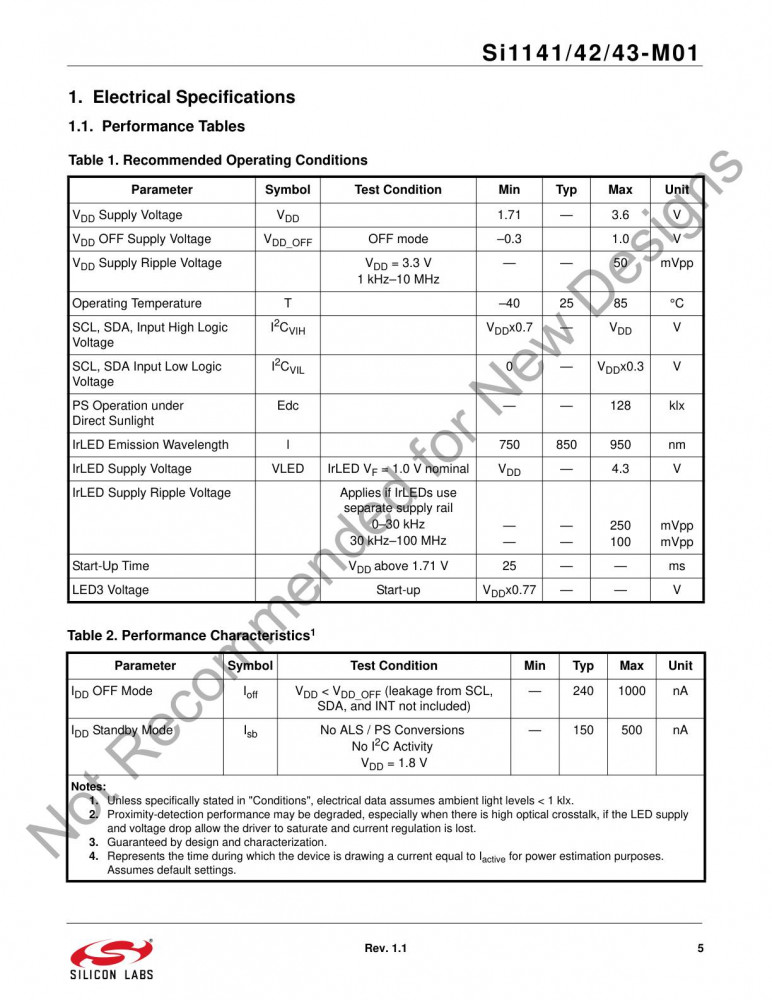 SI1143-M01 documentation page 5