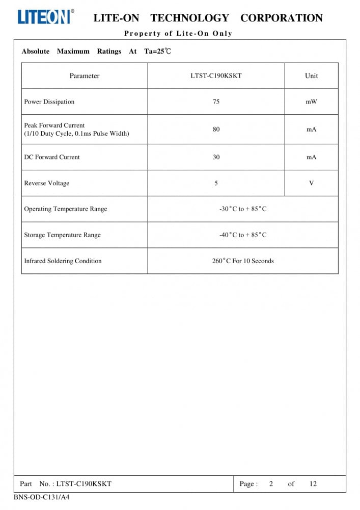 LTST-C190KSKT datasheet page 3