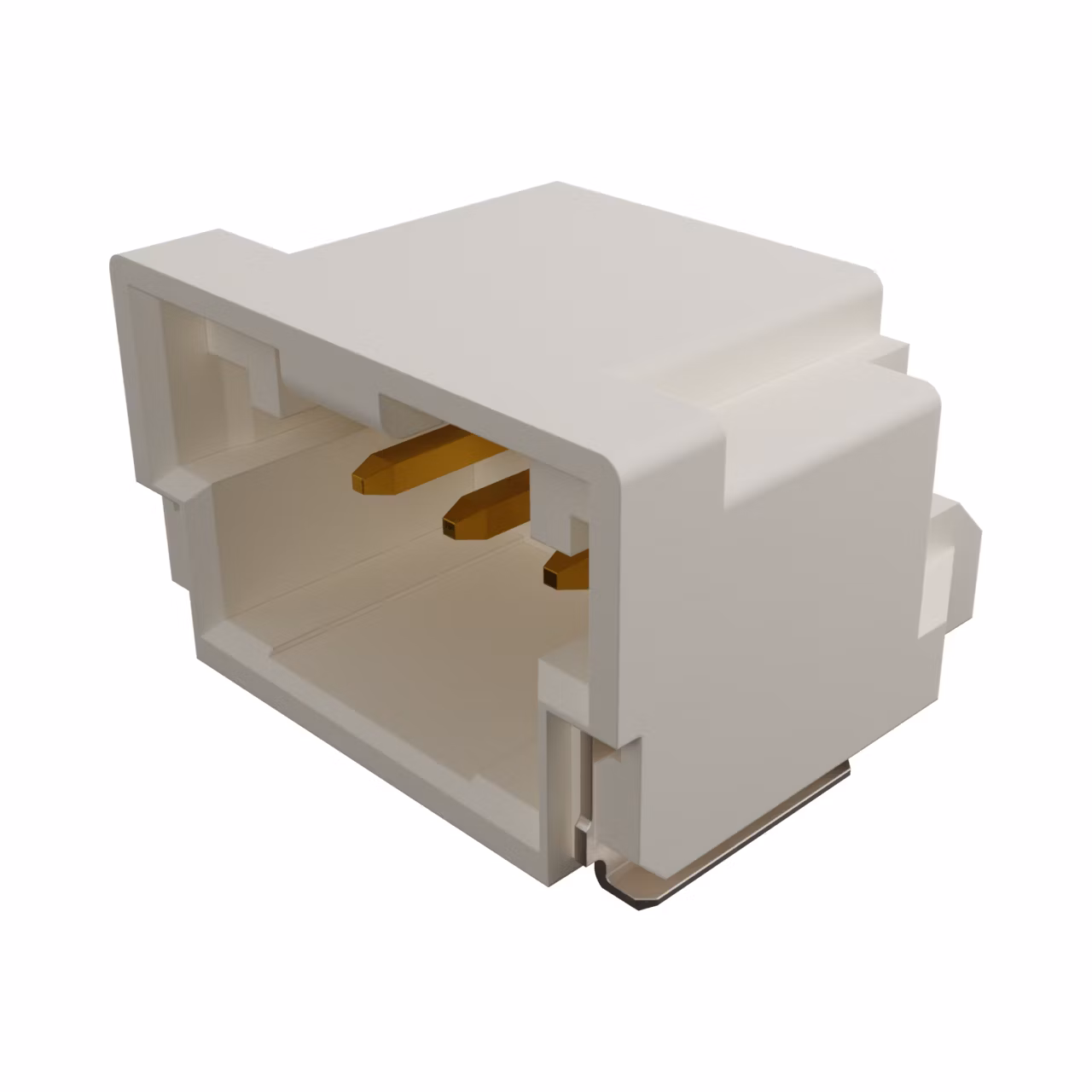 DuraClik Wire-to-Board Header, Single Row, Right-Angle, 3 Circuits, Gold  (Au) Plating, Natural for sale