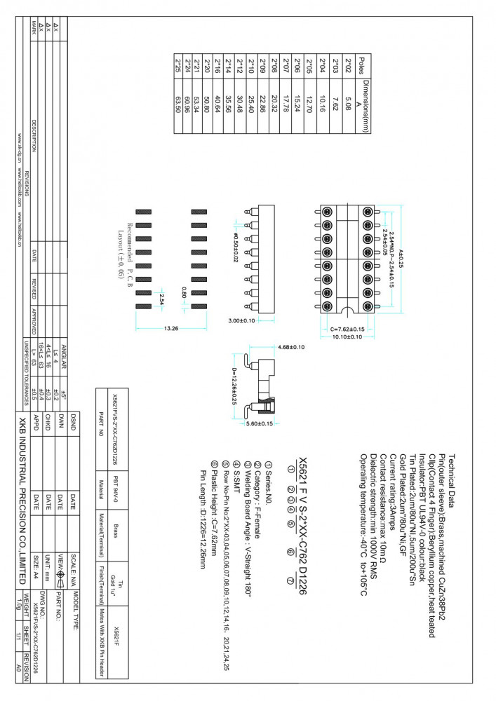 X5621FVS-2x08-C762D1226 technical drawing page 1