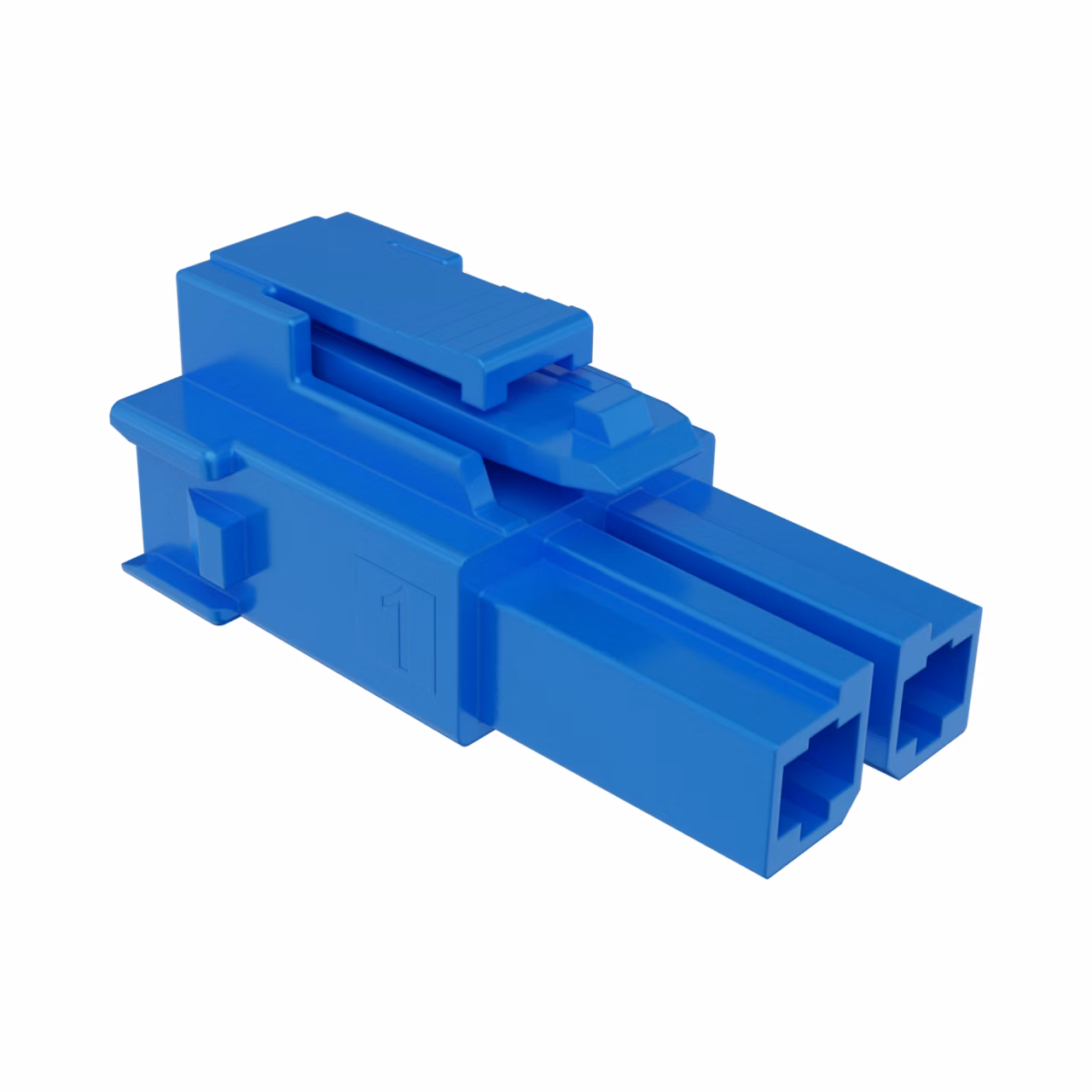 Mega-Fit ColorLock Tangless TPA-Capable Receptacle Housing, Single Row, 2 Circuit, UL 94V-0, Glow-Wire Capable, Blue for sale