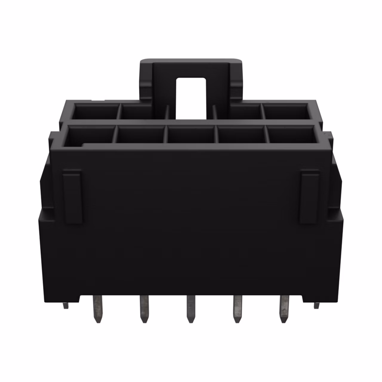 Ultra-Fit Vertical Header, 3.50mm Pitch, Dual Row, 10 Circuits, with Solder Clips, 0.76µm Gold (Au) Plating, Black, Glow-Wire Capable, Tube for sale