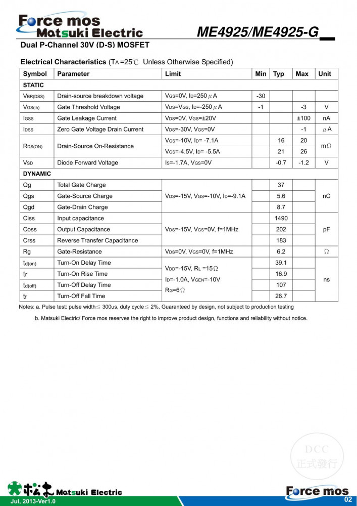 ME4925-G datasheet page 2