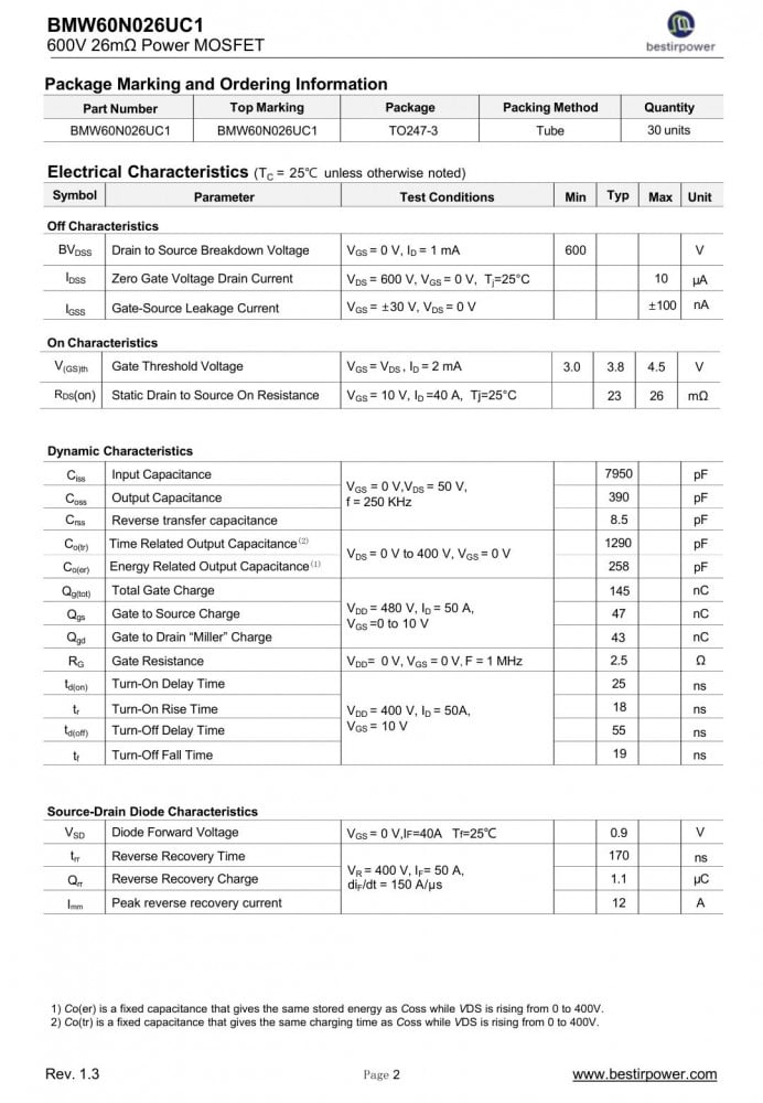 BMW60N026UC1 datasheet page 2