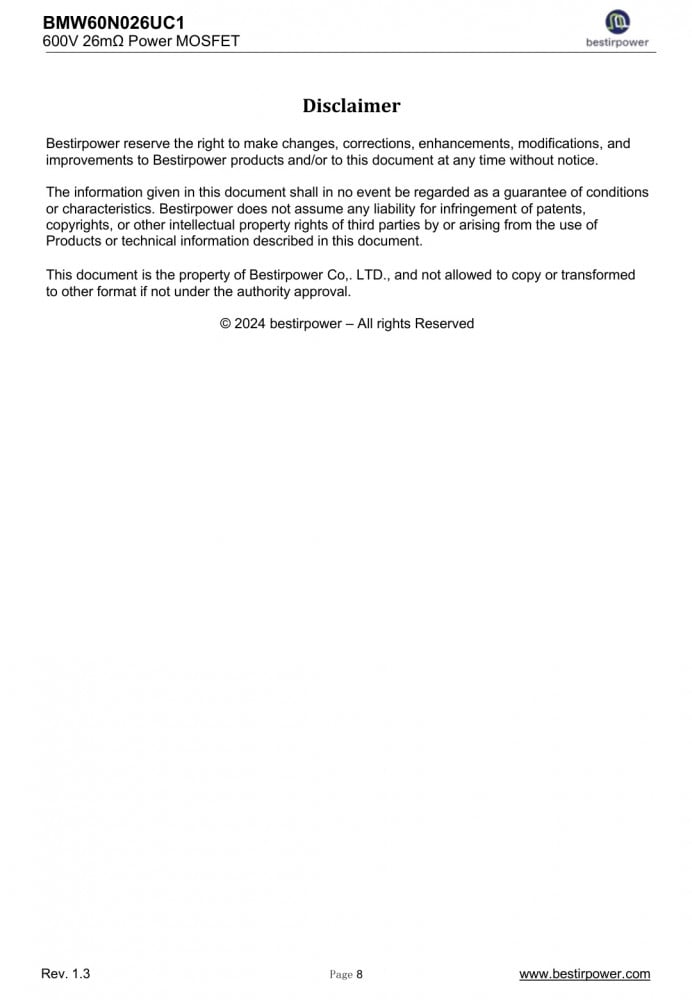 BMW60N026UC1 datasheet page 8