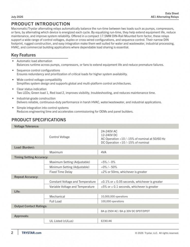 AE1 Series datasheet page 2