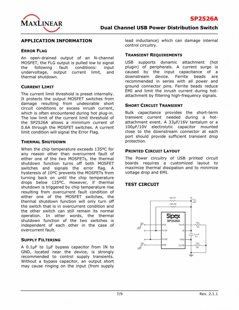 SP2526A datasheet page 7