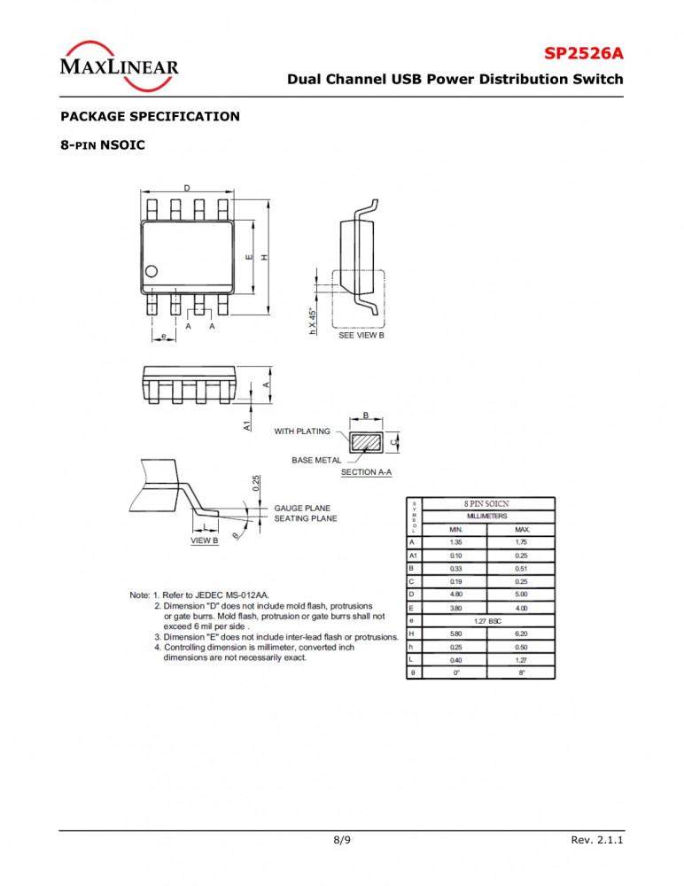 SP2526A datasheet page 8