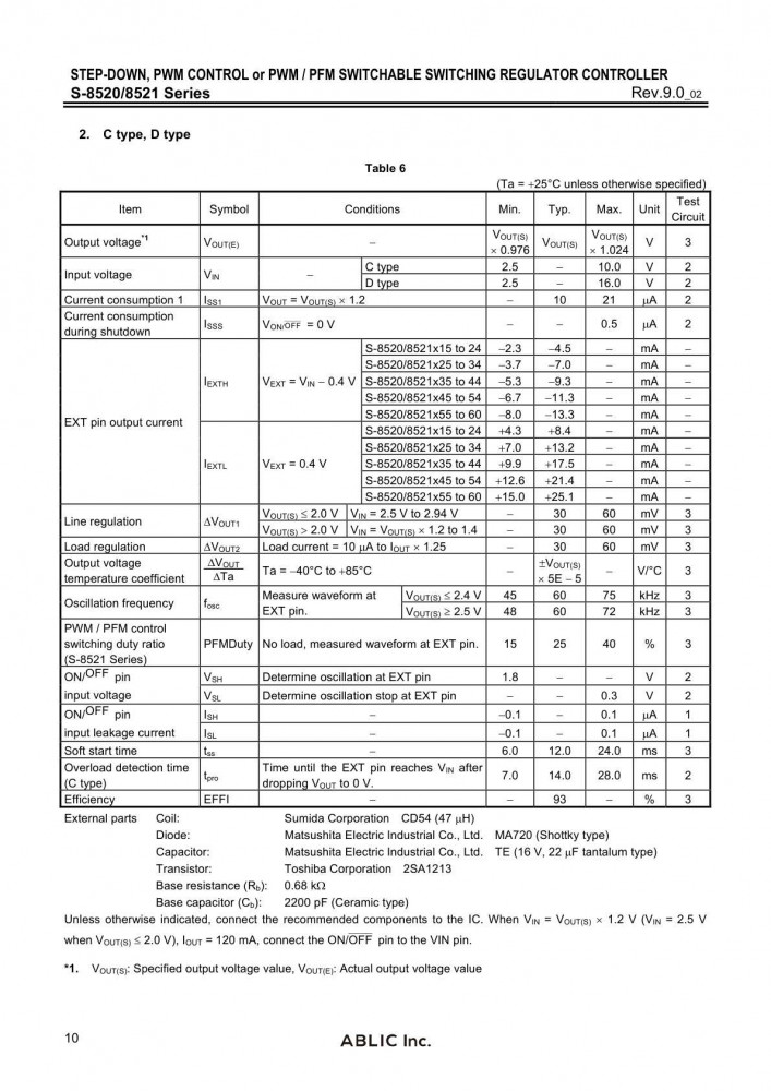 S-8521B40MC-ATZT2U datasheet page 10