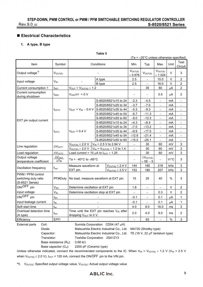 S-8521B40MC-ATZT2U datasheet page 9