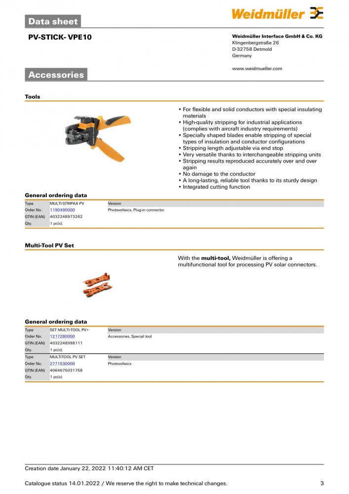 WEIDMULLER PV-STICK technical document page 3