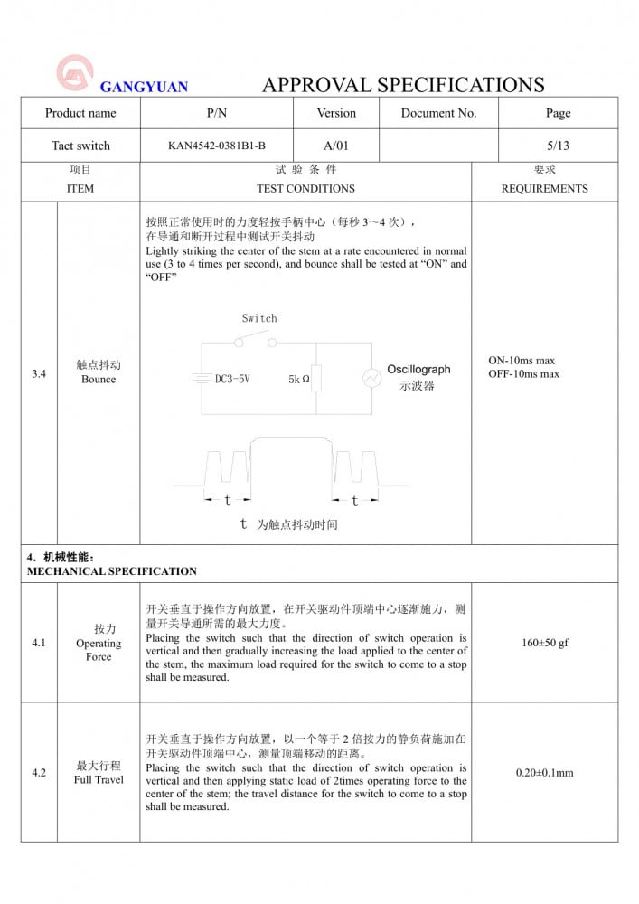 KAN4542-0381B1 approval specification page 5