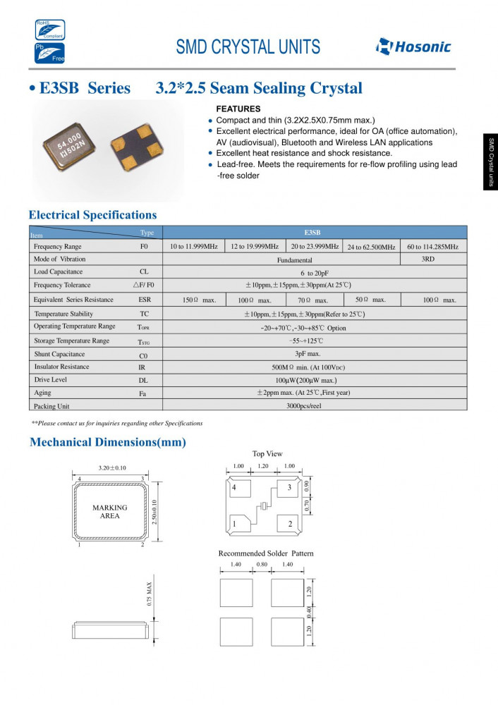HOSONIC E3SB technical document