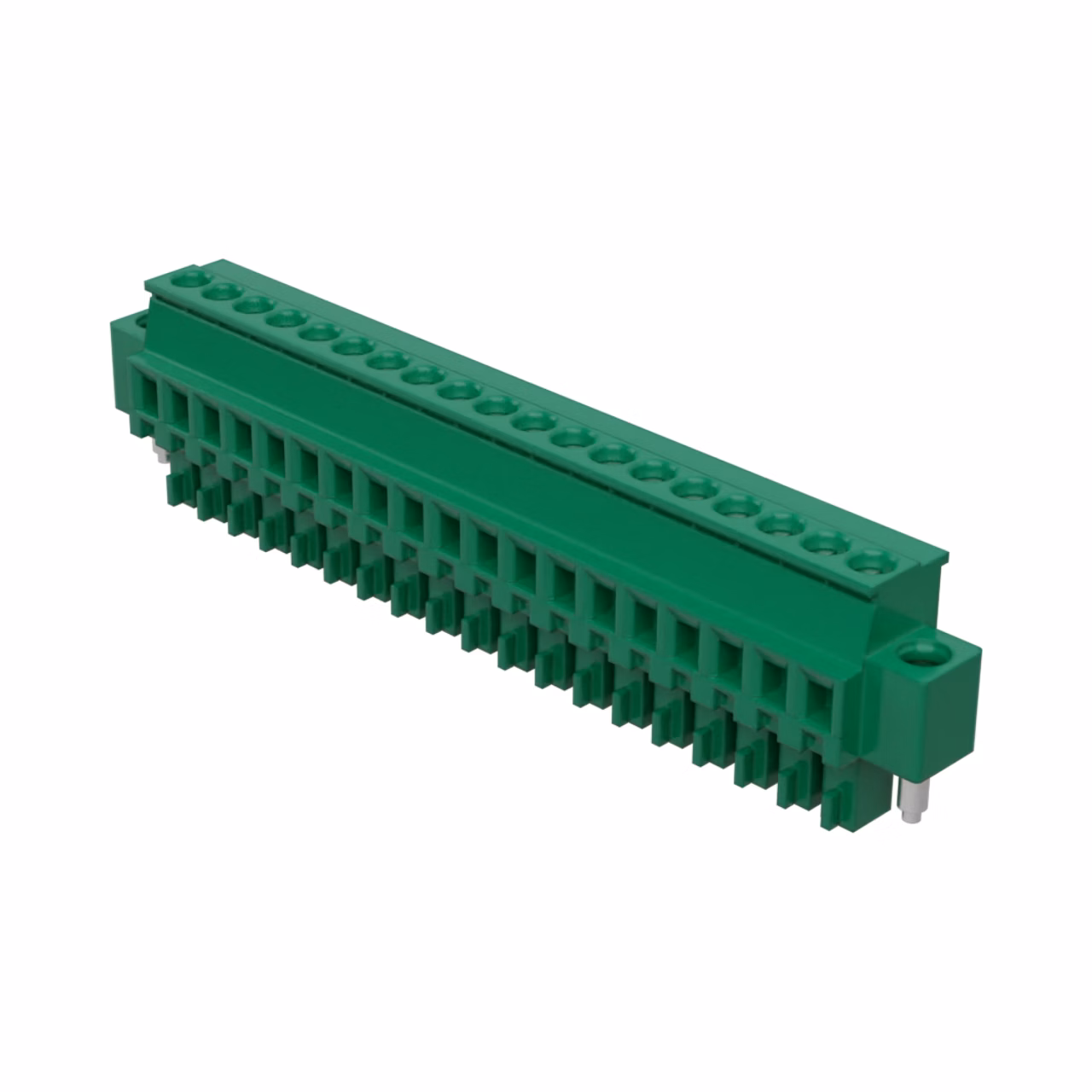 3.81mm Pitch Eurostyle Vertical Plug, with Retention Screws and Reverse Imprinting, Front Wire Entry, Green Housing, 19 Circuits for sale