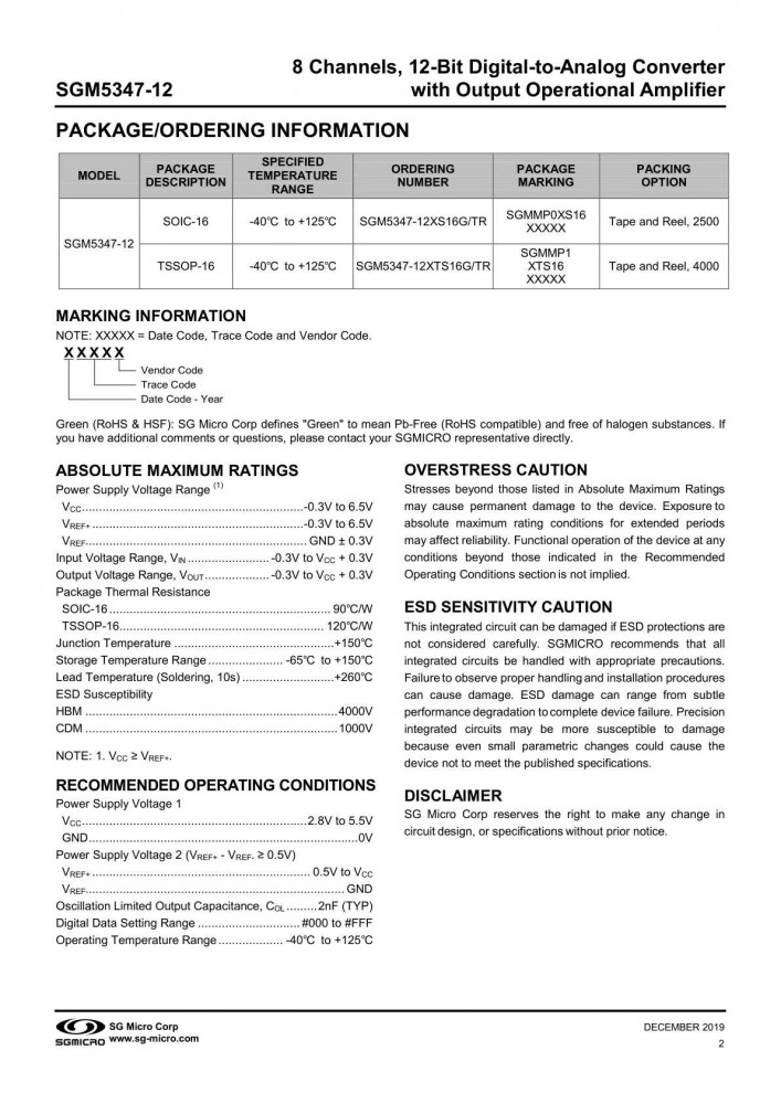 SGM5347-12 datasheet page 2