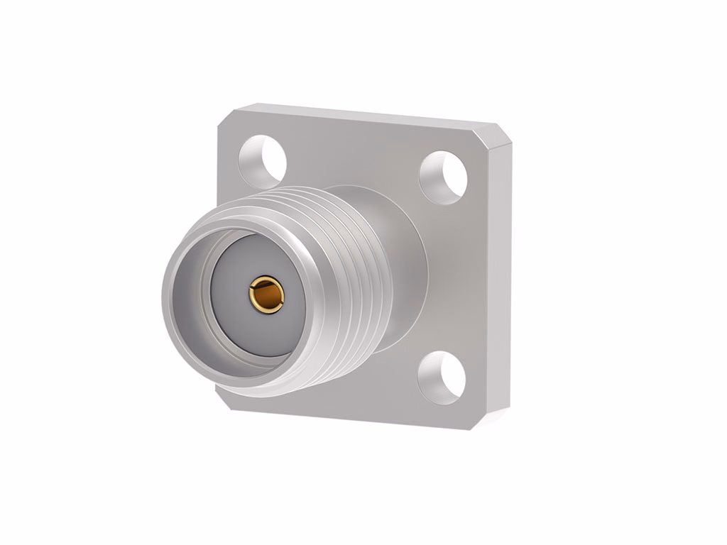 SMA Jack, Straight, 4-Hole Flange Mount, 0.375