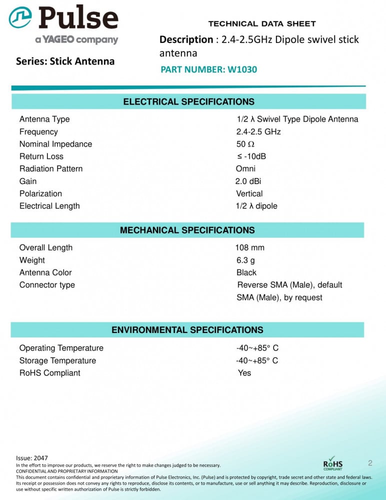 W1030 technical document page 2