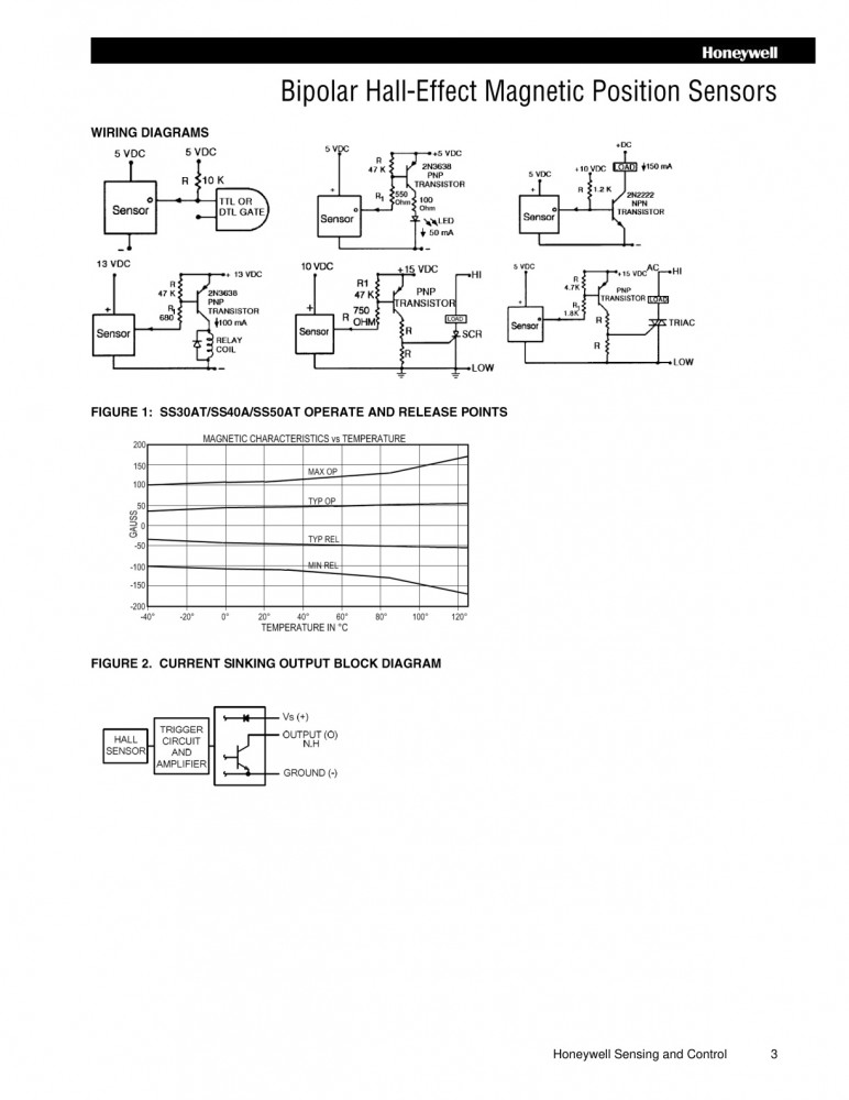 Honeywell SS40AF datasheet page 3