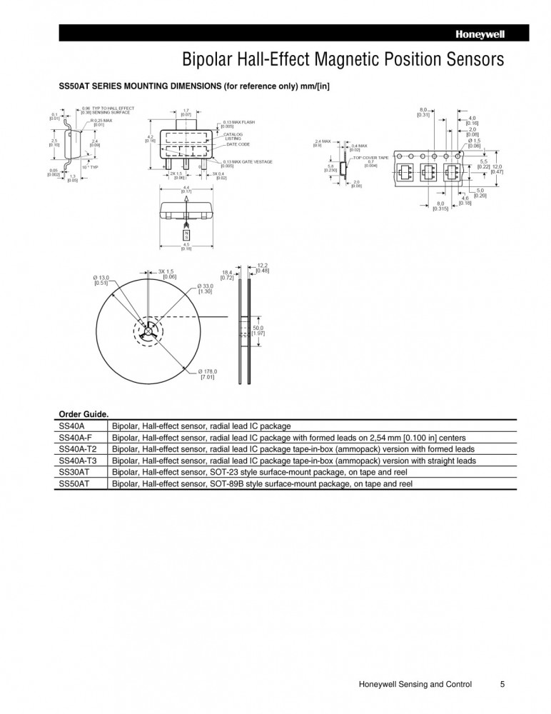 Honeywell SS40AF datasheet page 5