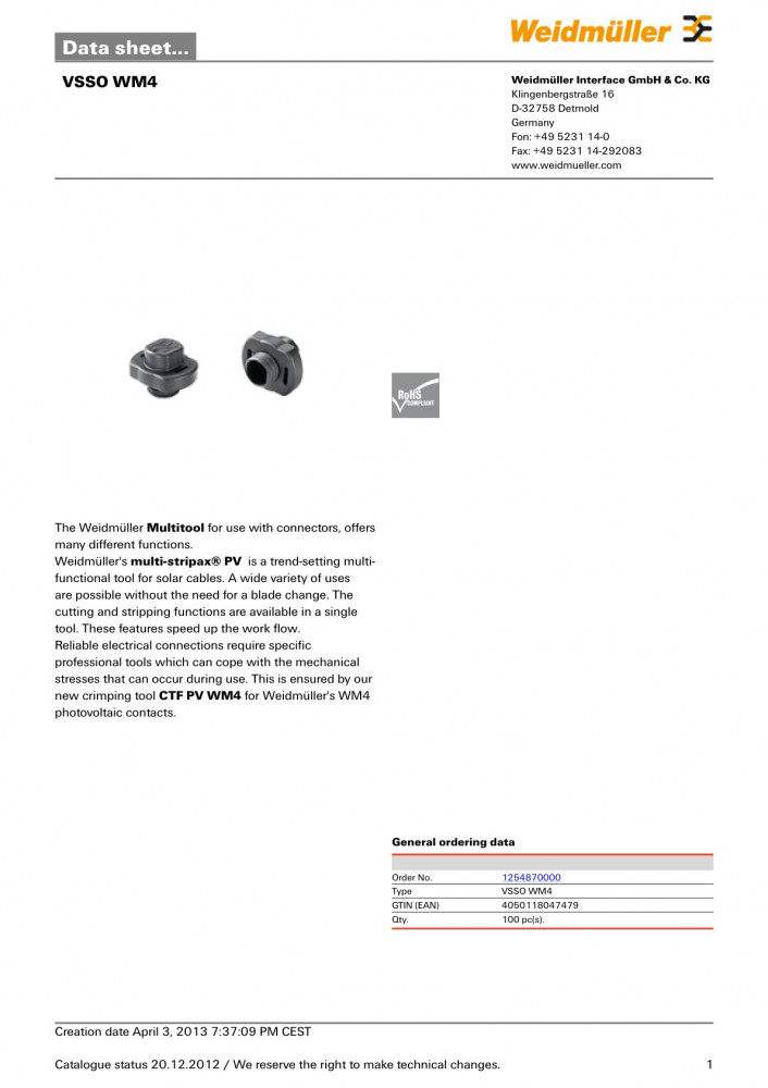 VSSO WM4 product document image 1