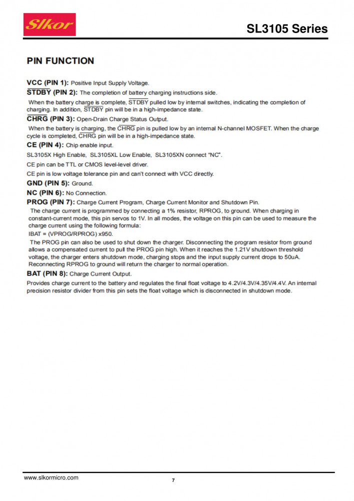 SL3105A datasheet page 7
