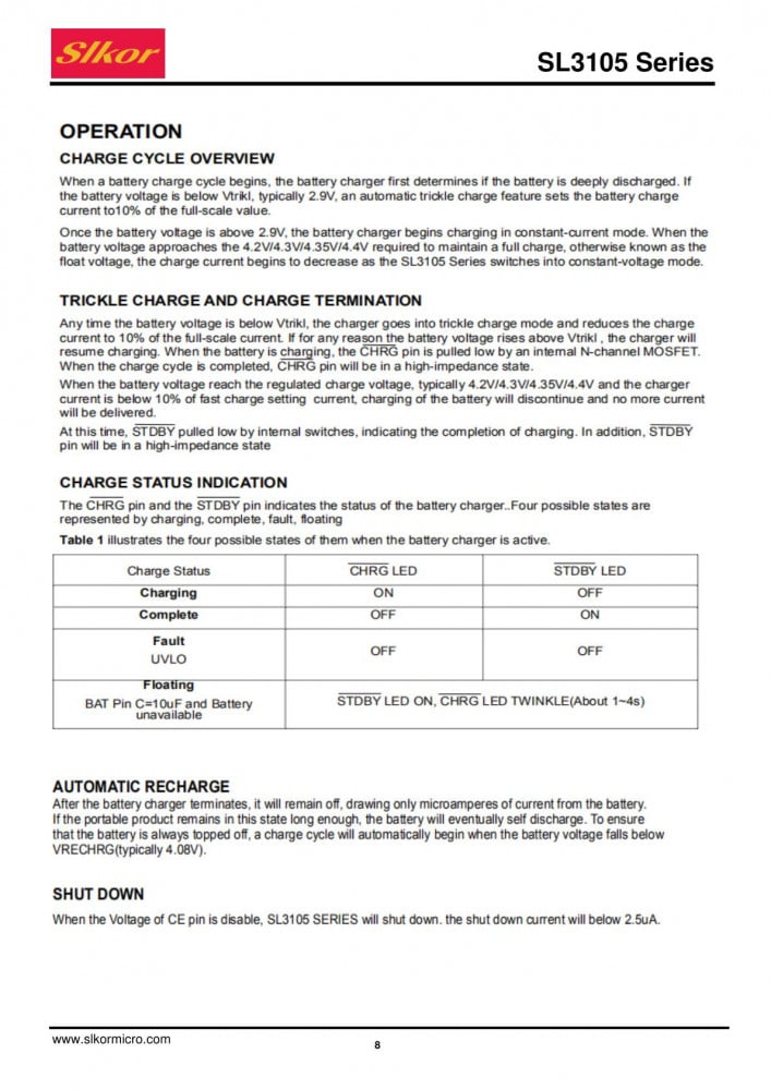 SL3105A datasheet page 8