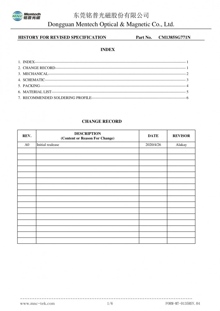 CM1385SG771N datasheet page 2