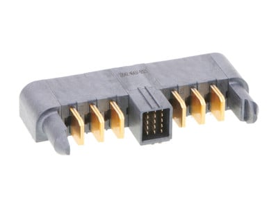 EXTreme Ten60Power Right-Angle Plug with Side Guides, 3 DC Power Circuits, 30 Signal Circuits, 3 DC Power Circuits, Press Fit Tail