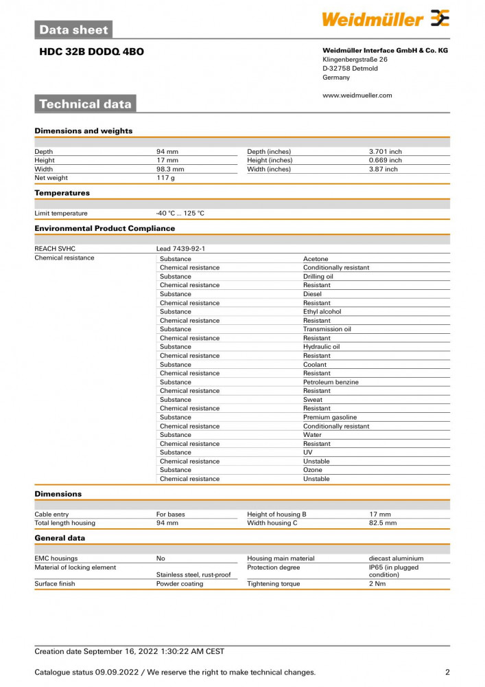 WEIDMULLER 1165790000 technical document page 2