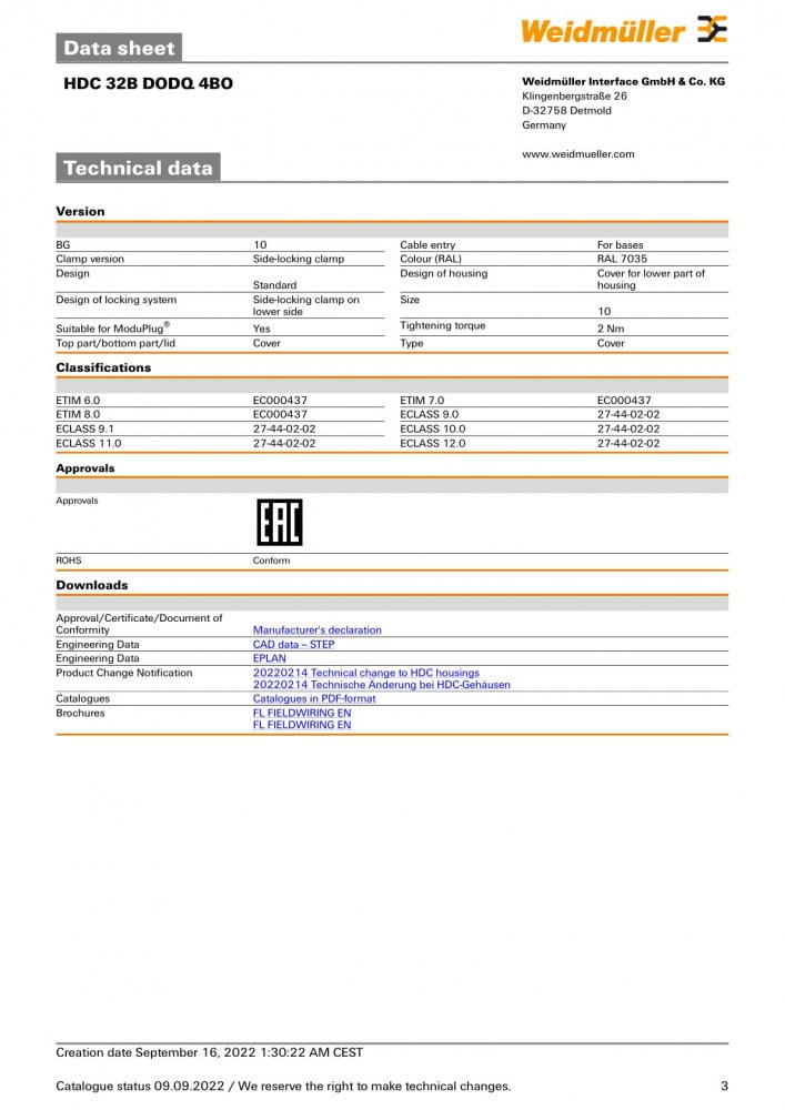 WEIDMULLER 1165790000 technical document page 3