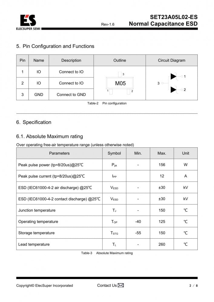 SET23A05L02-ES datasheet page 2